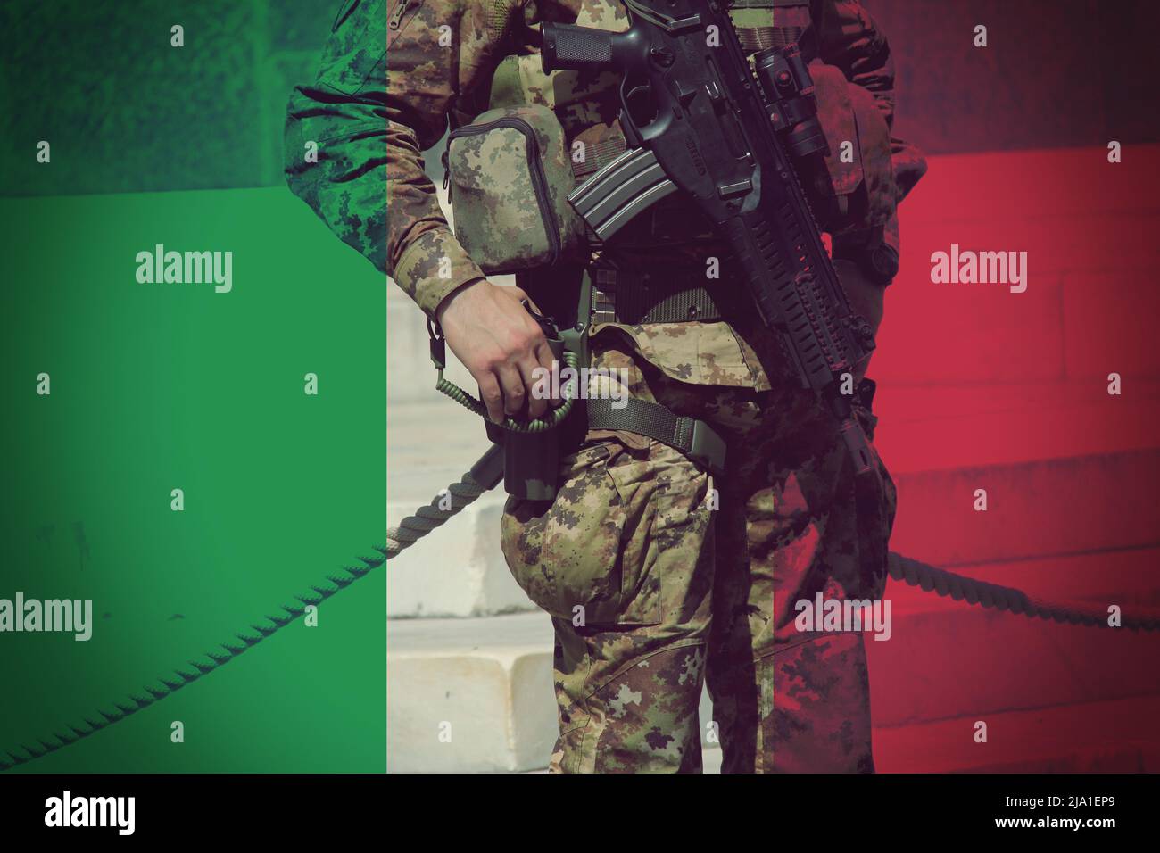 Italian flag with the Soldier as background , concept of Army Stock ...