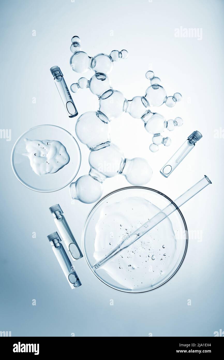 Abstract cosmetic laboratory. Chemical laboratory research. Cosmetic ...