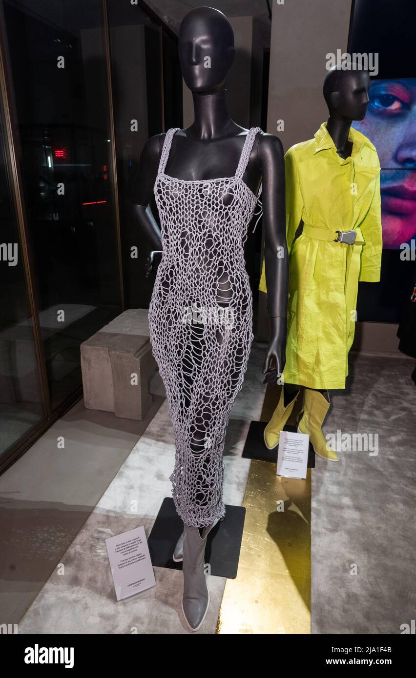 MILAN, ITALY - FEBRUARY 26: Mannequins at the Cristiano Burani fashion ...