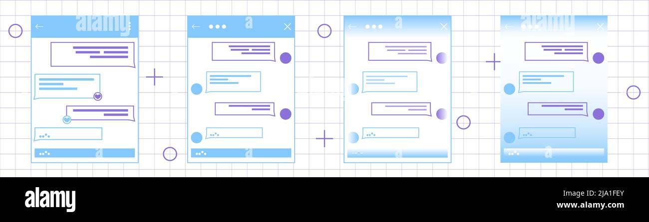 Interface smartphone chat bot vector template illustration Messenger ...