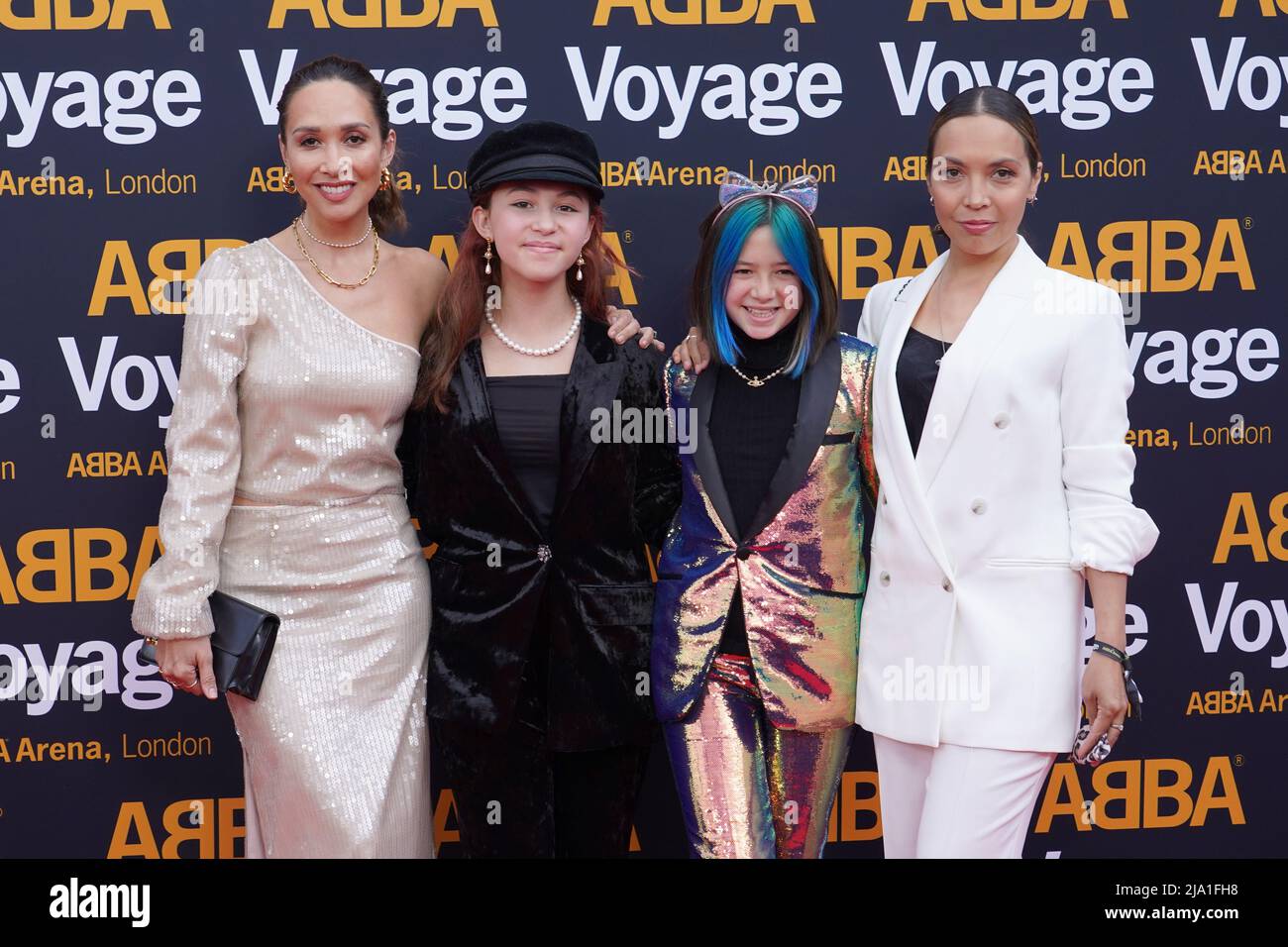 (L to R) Myleene Klass with her daughters Ava and Hero and her sister ...