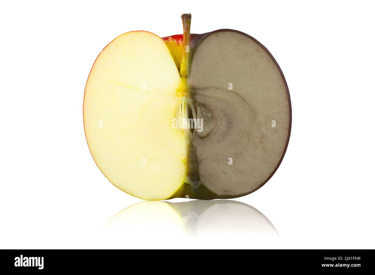 Apple with fresh and old site Stock Photo - Alamy