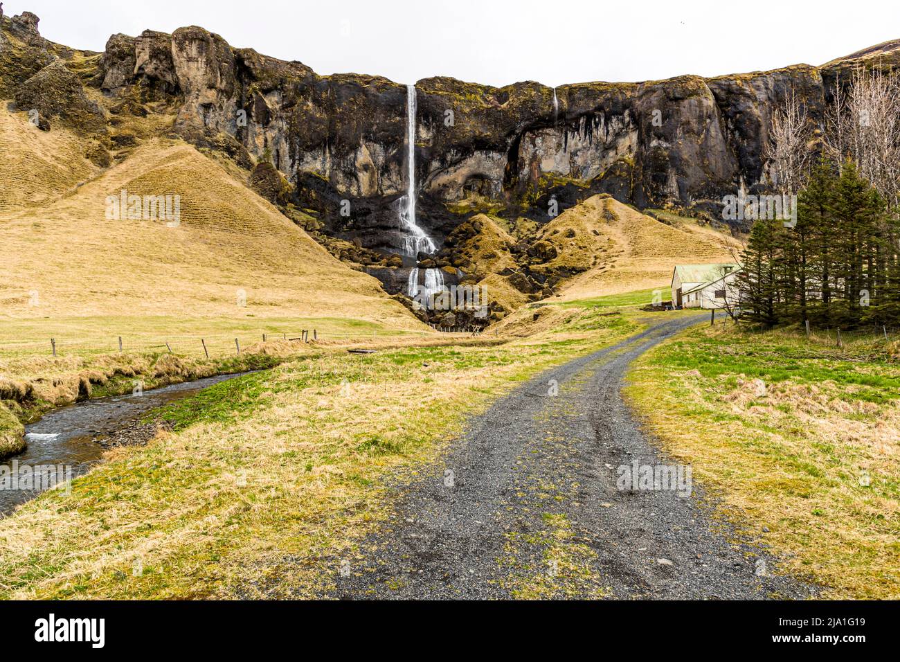 Waterfall Foss a Sidu in Iceland Stock Photo - Alamy