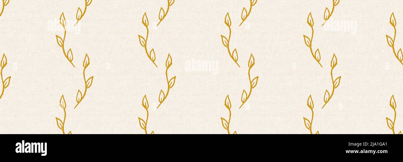 Gender neutral foliage leaf seamless raster border. Simple whimsical 2 ...
