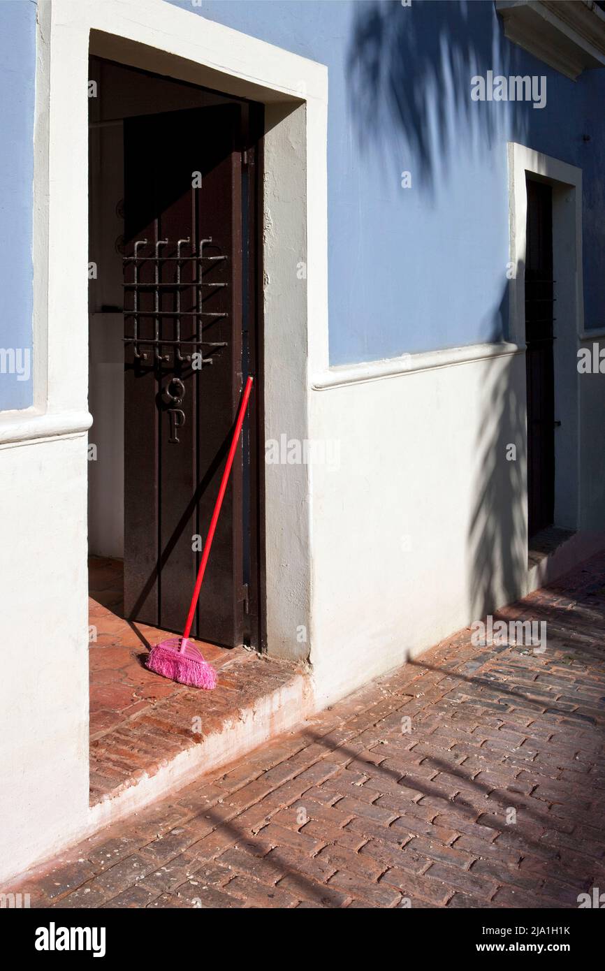Pink broom Old San Juan Puerto Rico V Stock Photo - Alamy