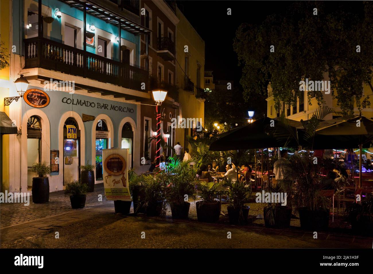 Restaurants Old San Juan Puerto Rico H Stock Photo - Alamy