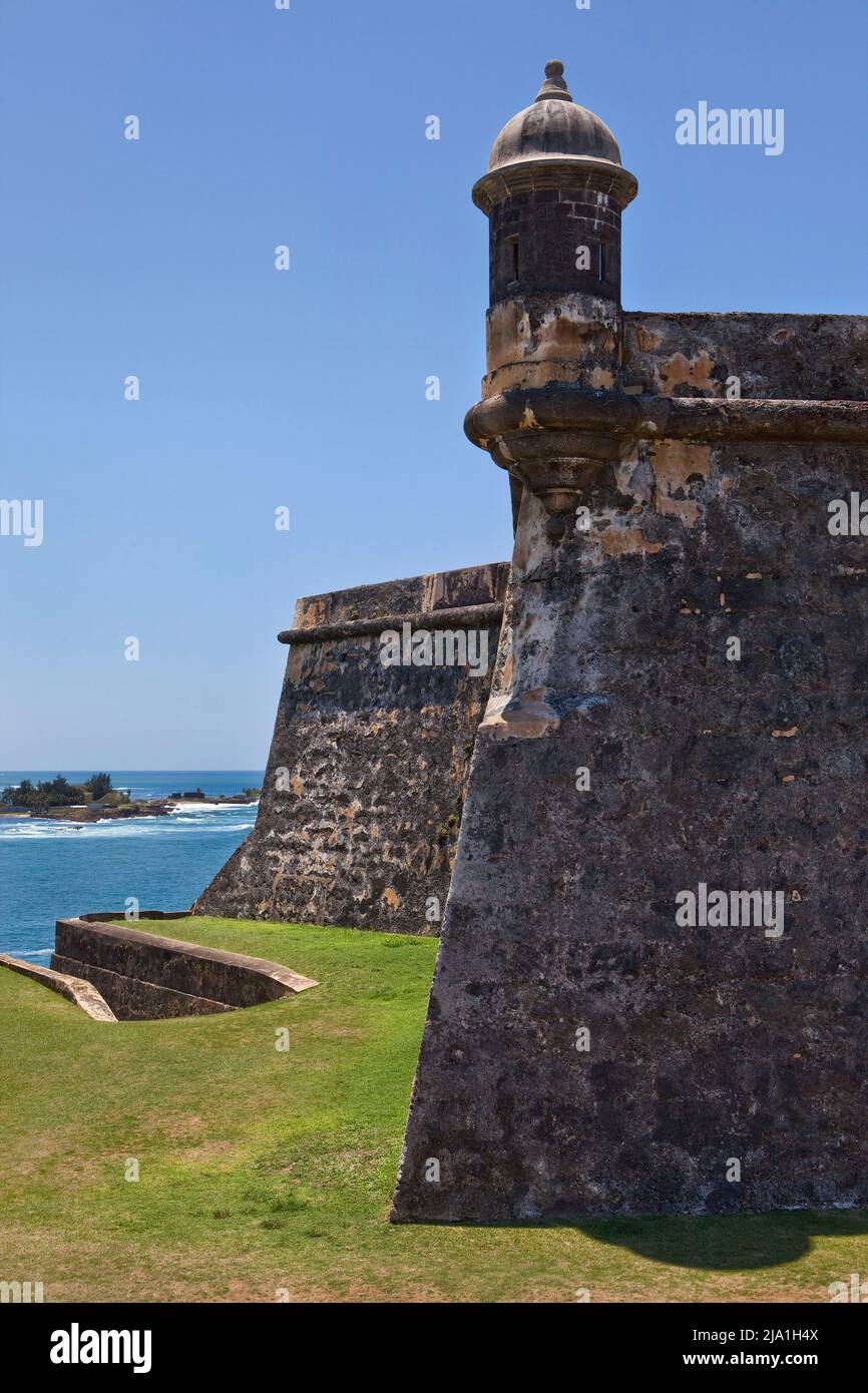 Sentry box El Morro Fort Old San Juan PR 2 V Stock Photo - Alamy