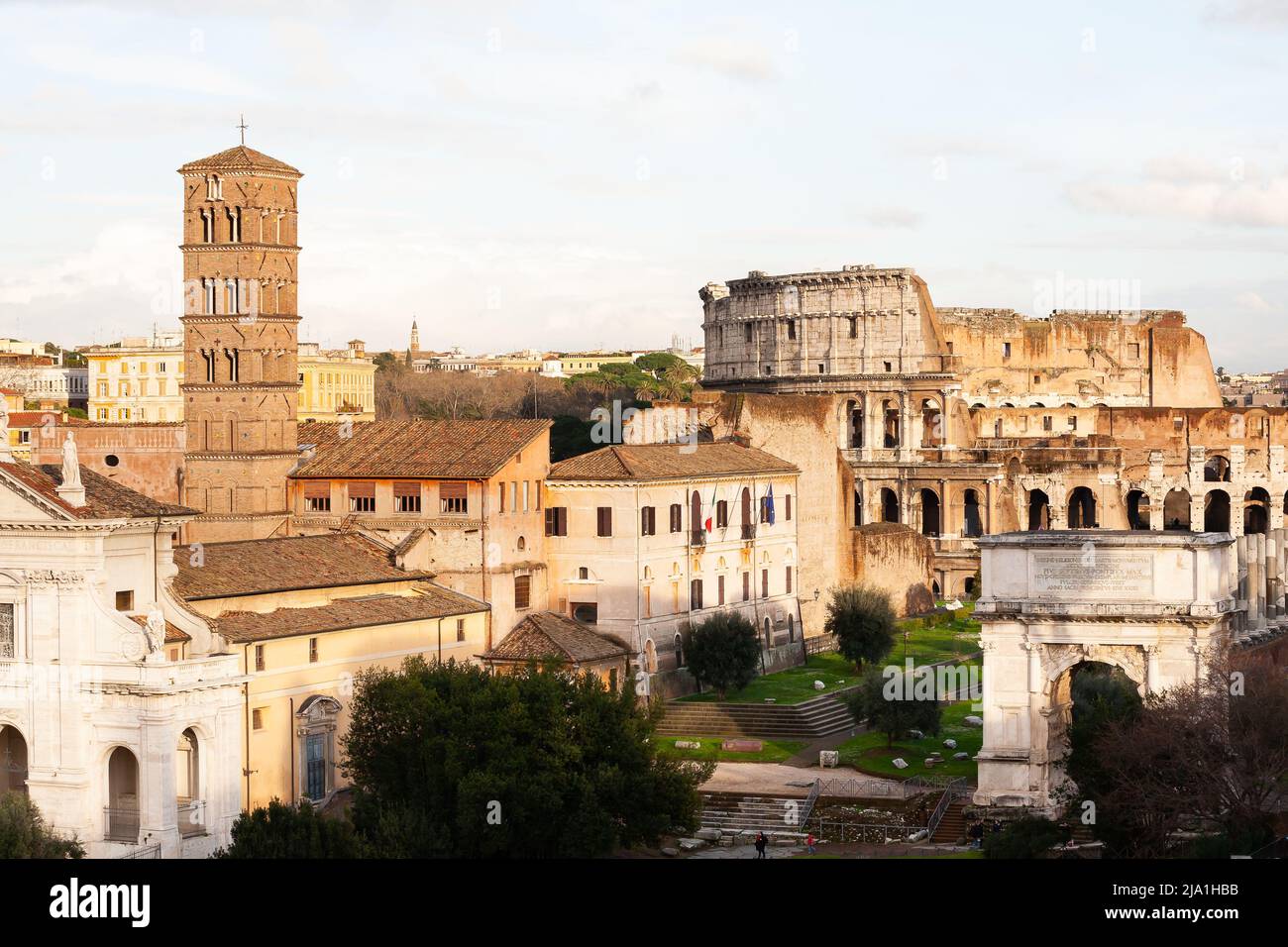 Aerial view of Rome and the Colosseum, Europe Stock Photo - Alamy