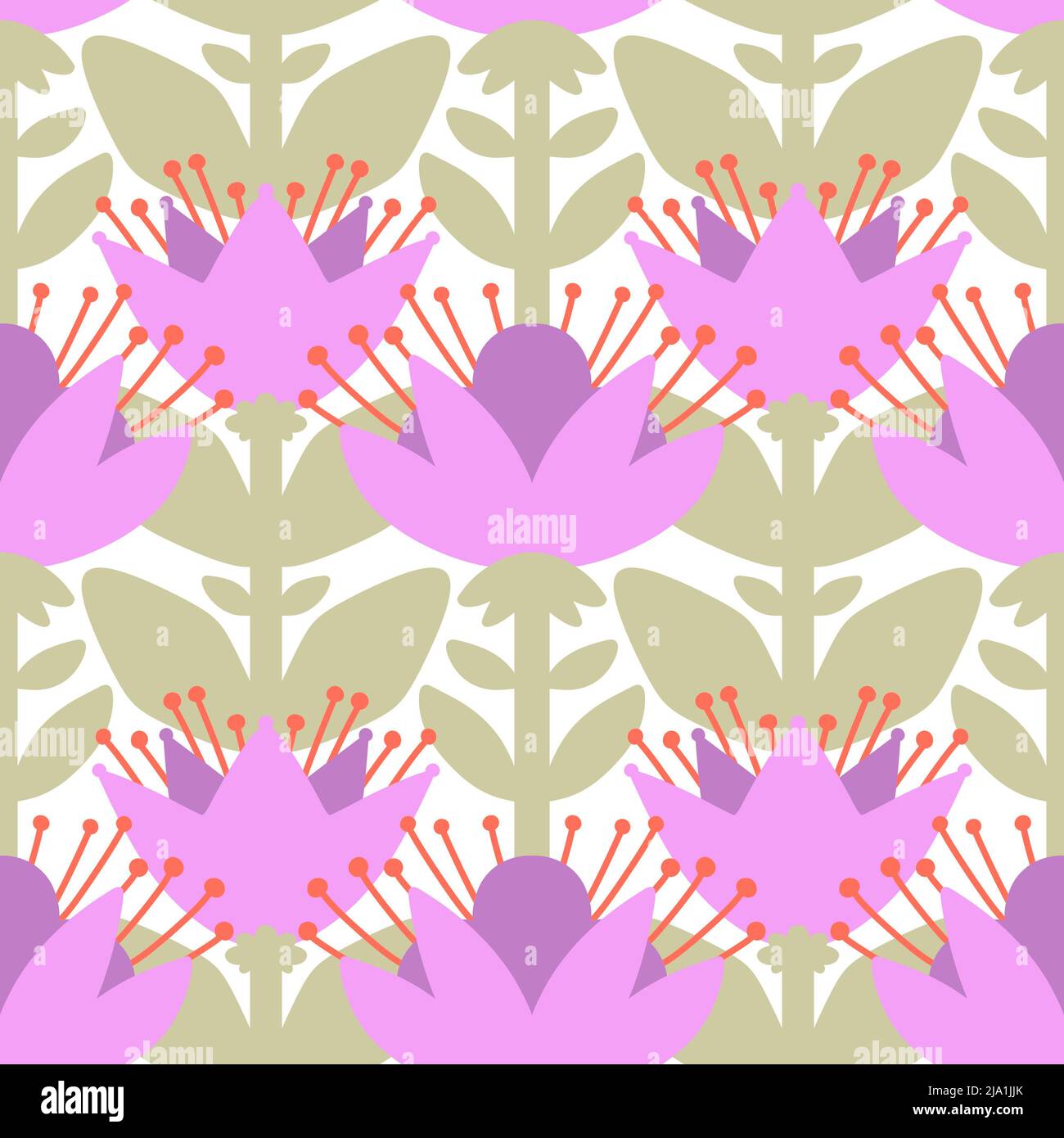 Simple floral seamless geometric flowers pattern for fabrics and ...