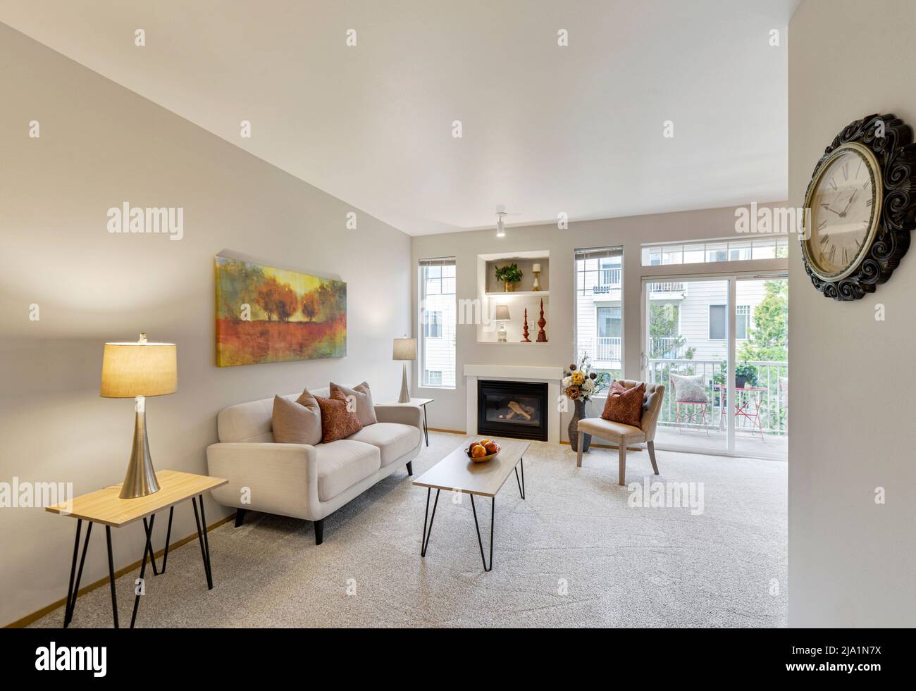 Modern residential living room interior Stock Photo - Alamy