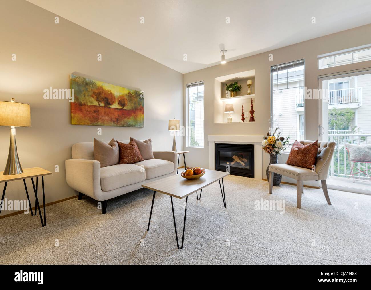 Modern residential living room interior Stock Photo - Alamy