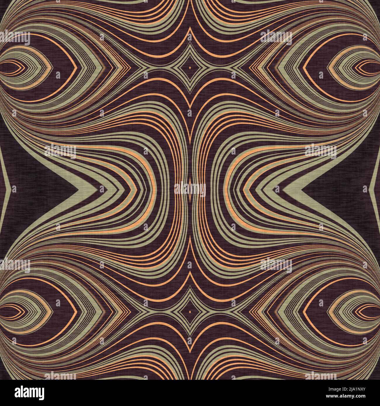 Earthy colours retro sixties geometric seamless pattern in variegated ...