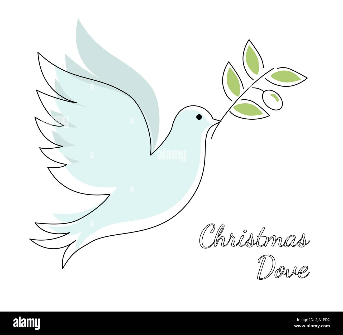 Christmas Dove Pigeone in festive colors Merry Christmas and Happy New ...