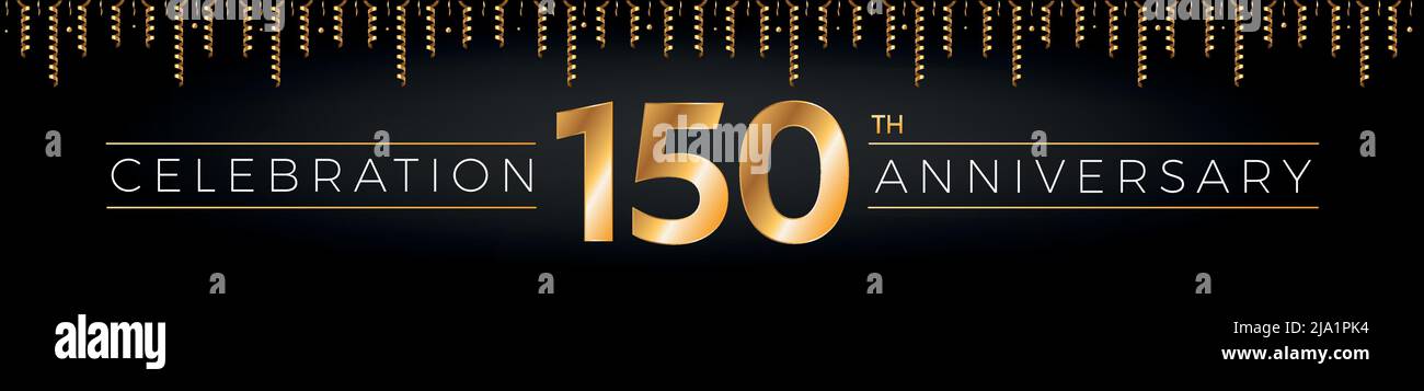 150th anniversary. One hundred fifty years birthday celebration ...