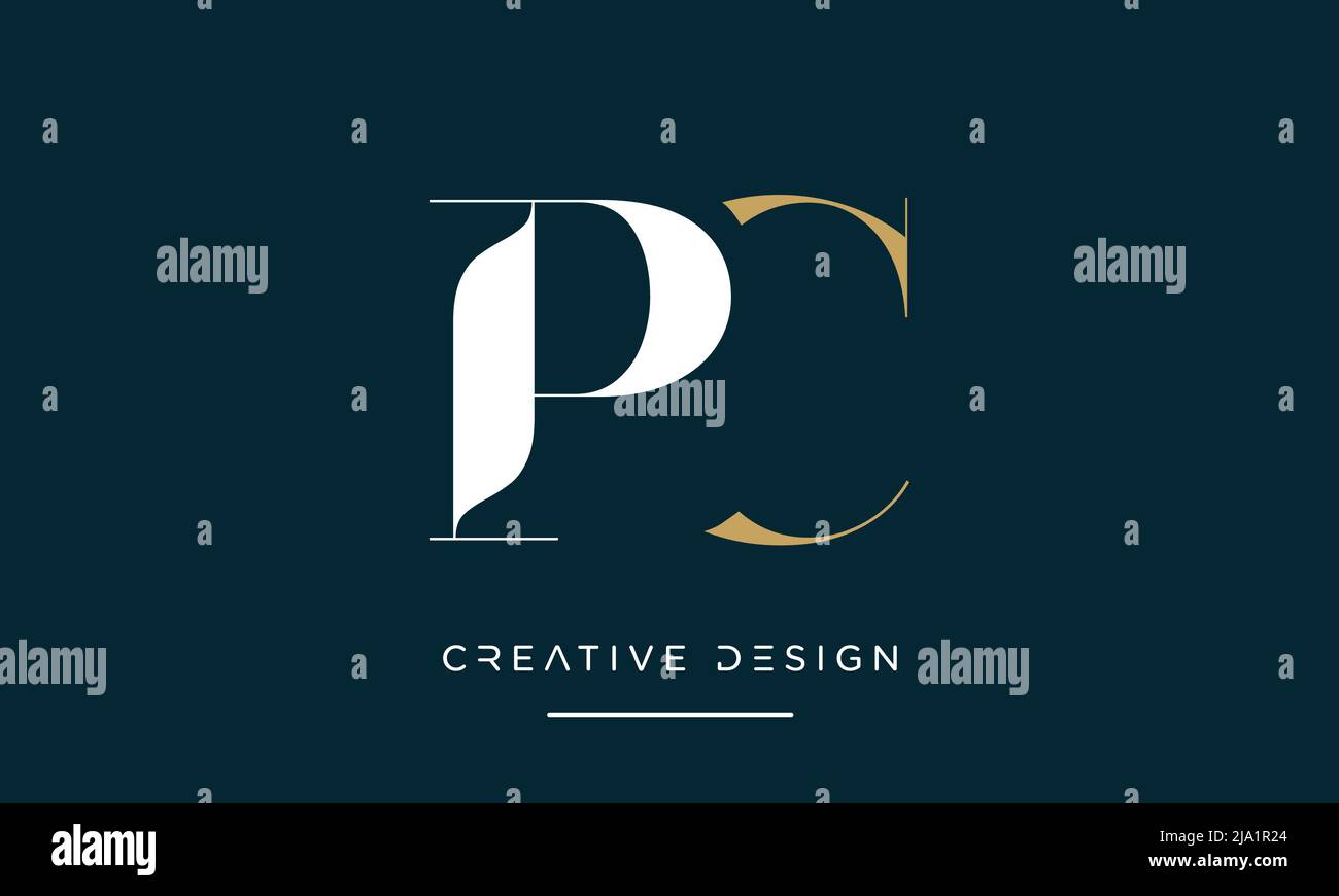 PC, CP, P or C Alphabet Initial Letters Logo Monogram Vector Stock ...