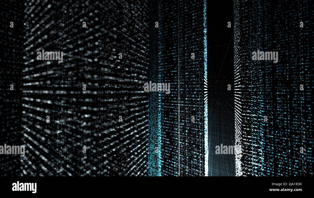 3D illustration of global digital city, abstract tech background Stock ...