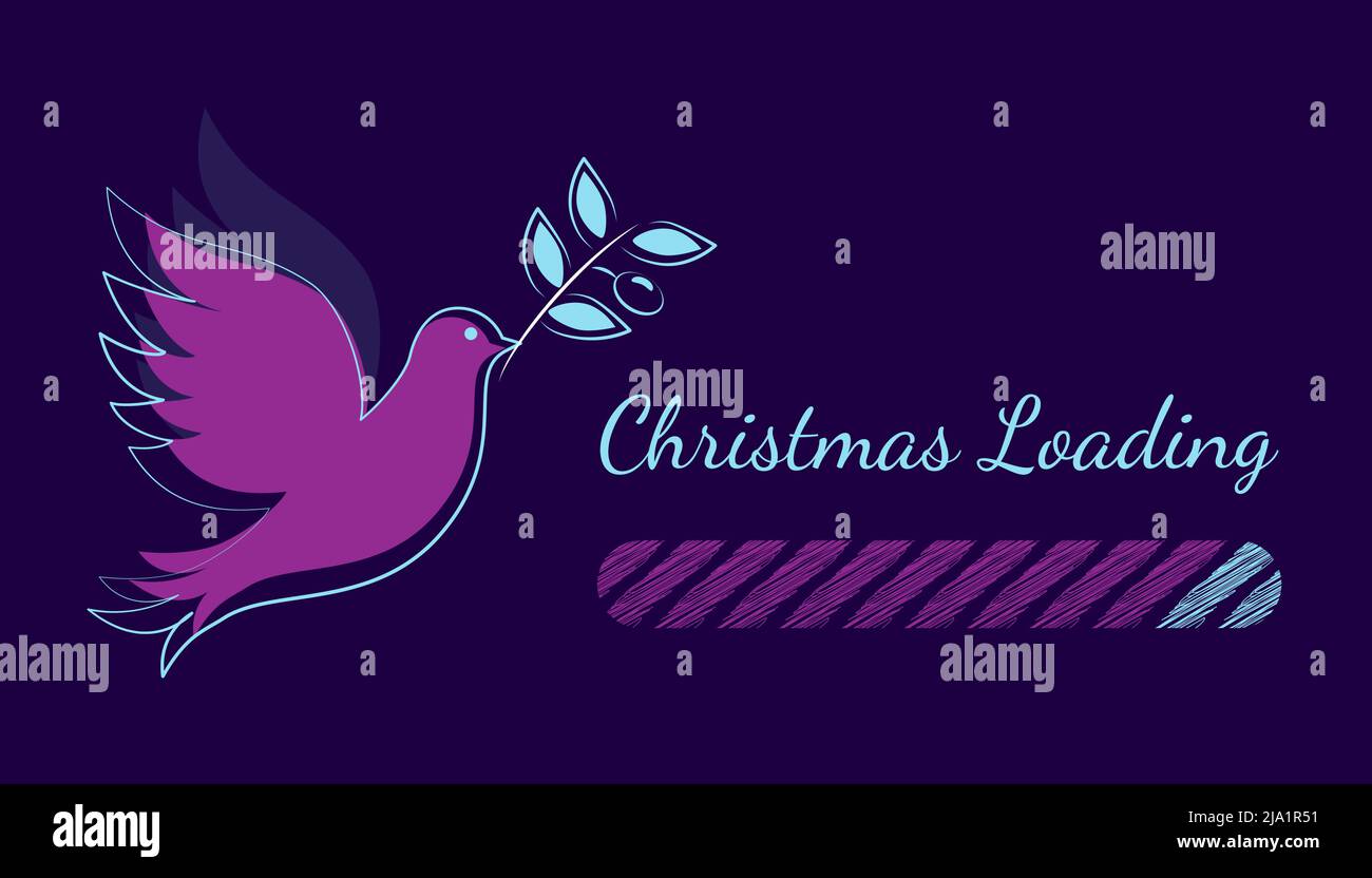 Christmas Dove and Merry Christmas is loading Winter holidays greeting ...
