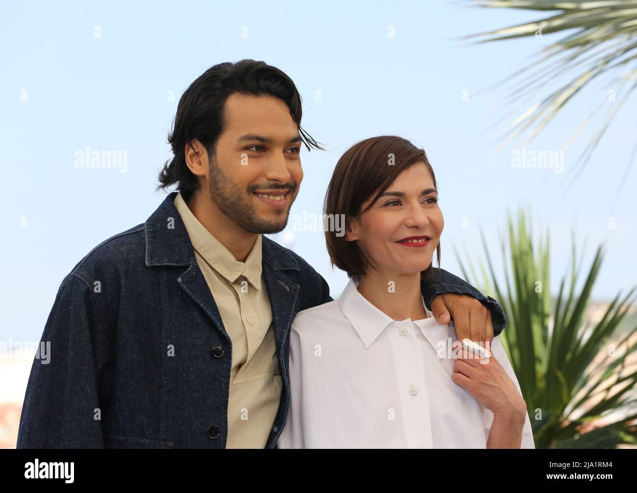 Cannes, France. 26th May, 2022. Ayoub Missioui and Lubna Azabal at The ...