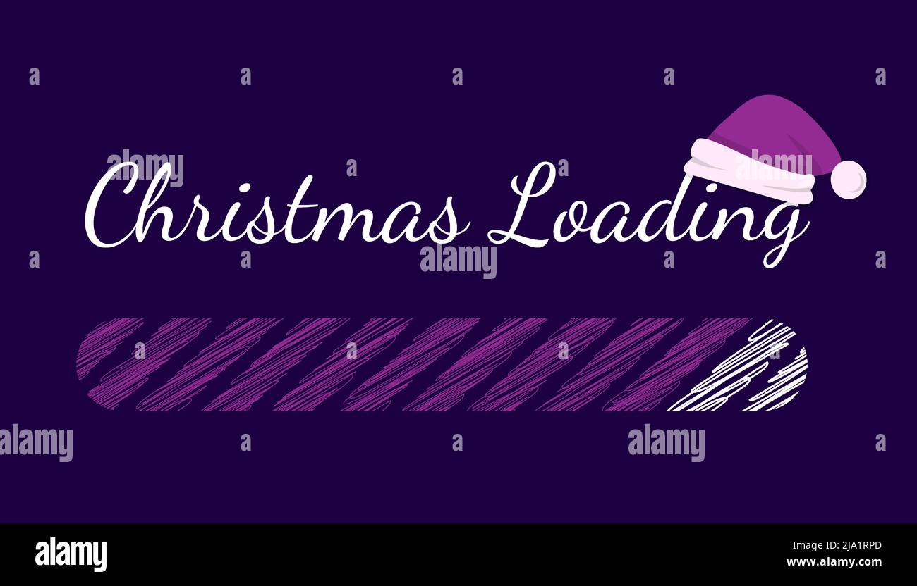 Christmas is loading Loading bar Blue background Progress bar with ...