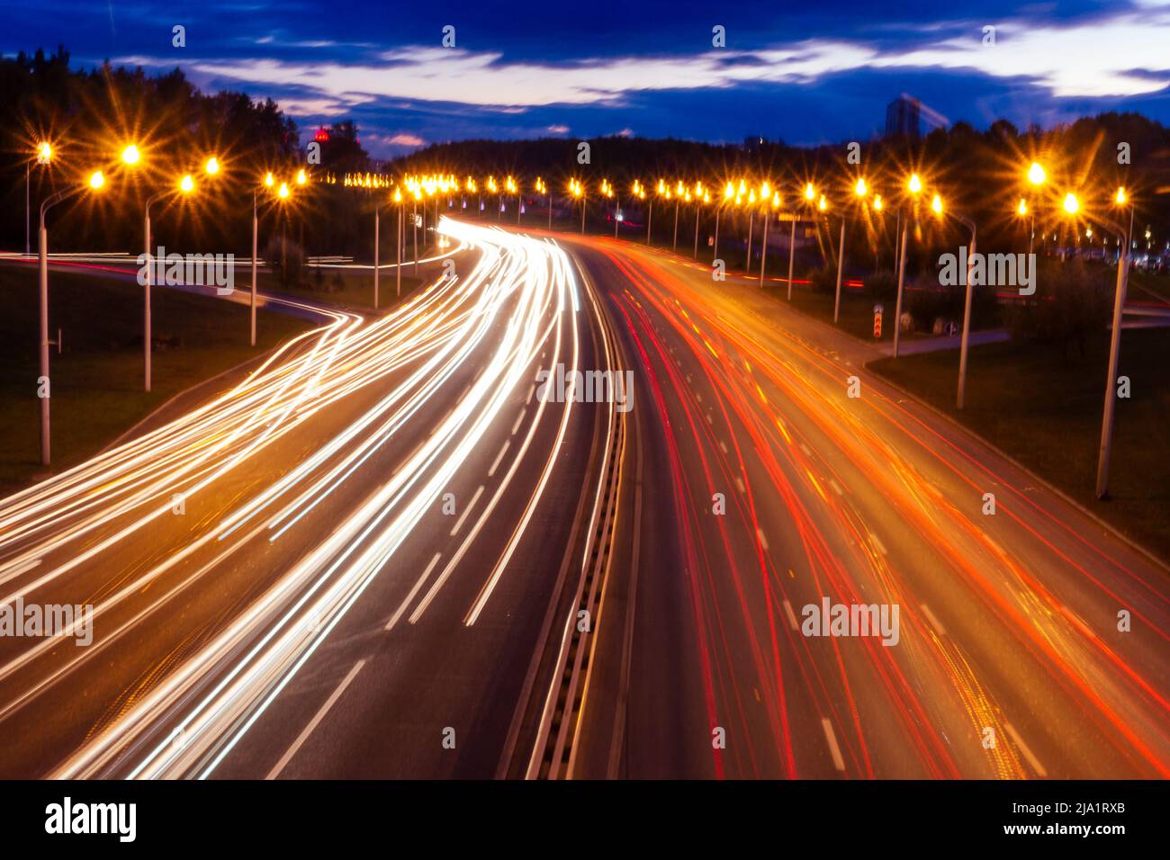 Long Exposure Night City Stock Photo - Alamy