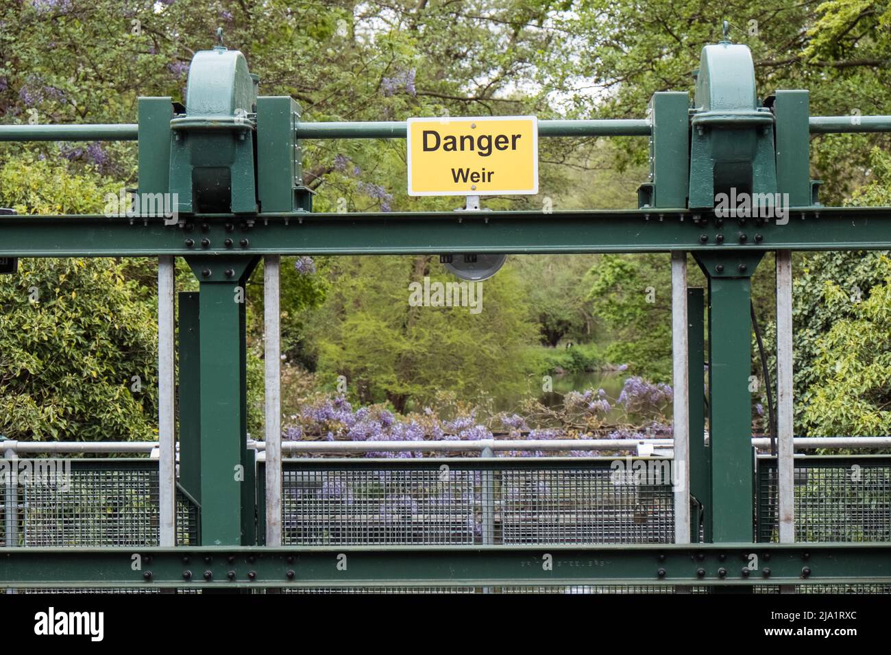 Danger Weir Sign Stock Photo - Alamy