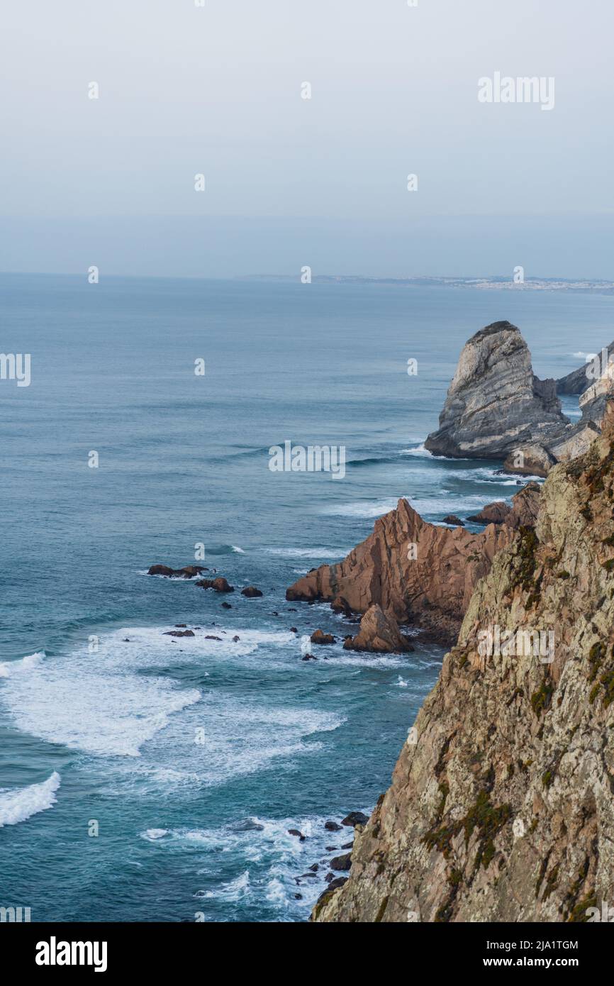 Landscape of the rocky ocean shore Stock Photo - Alamy