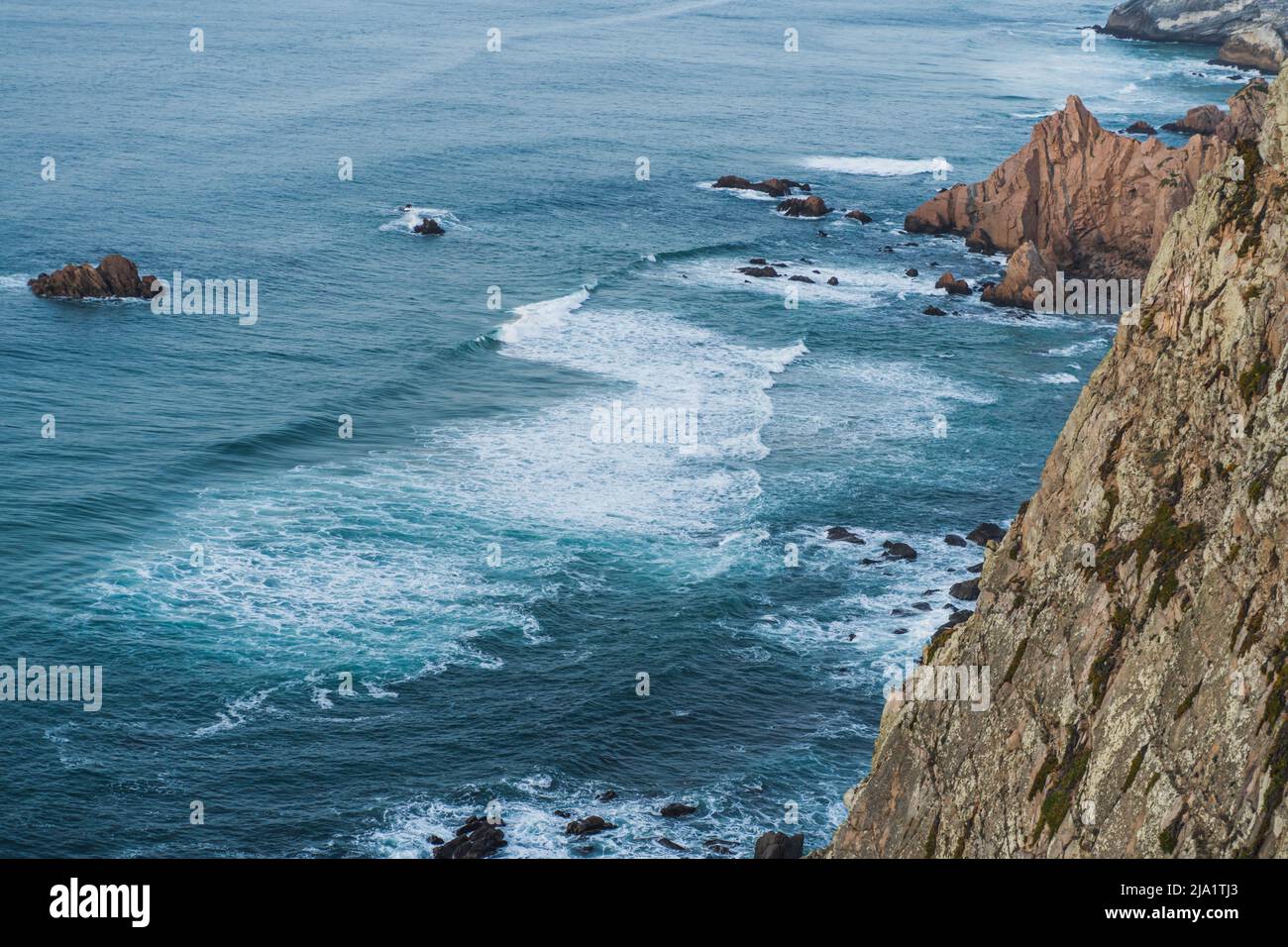 Landscape of the rocky ocean shore Stock Photo - Alamy