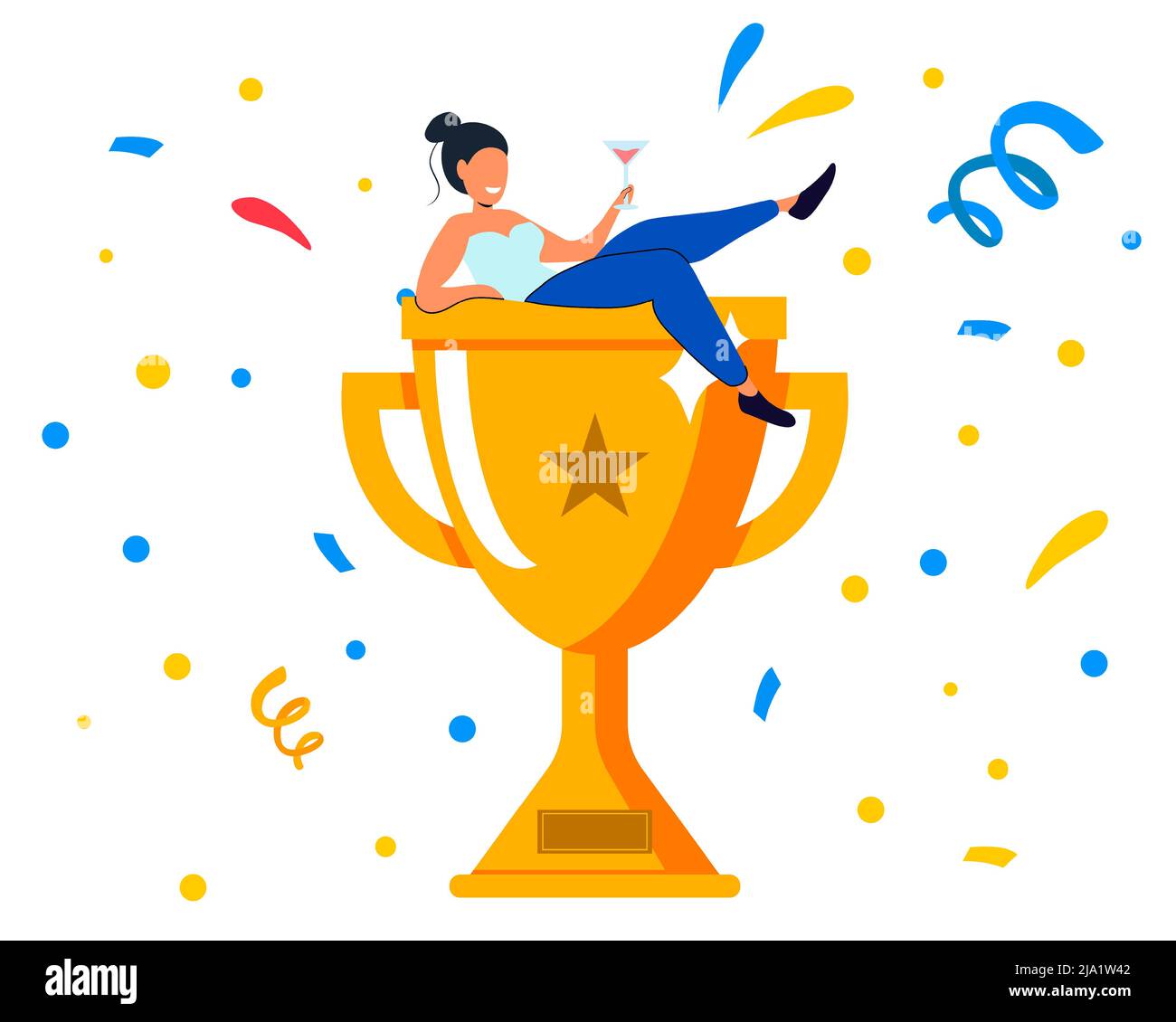 Goal achievement Successful Progress and career ladder Female character ...