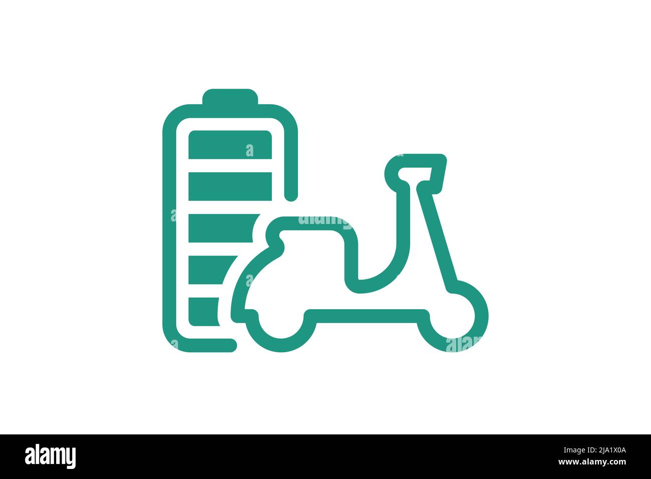 Electric scooter fully charged battery energy indicator green linear ...