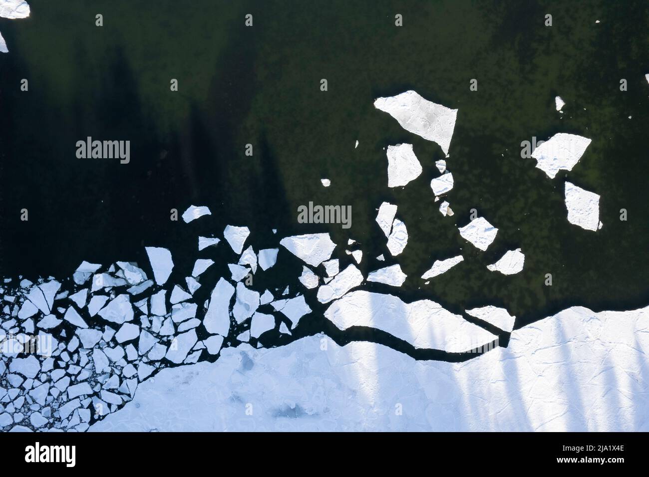 Patterns formed by sea ice from above Stock Photo - Alamy
