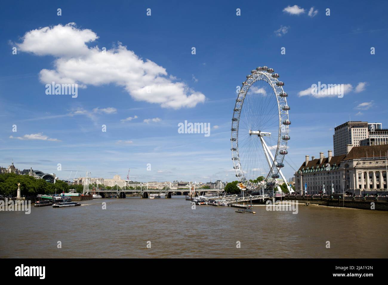 London Eye River Thames County Hall London Stock Photo - Alamy