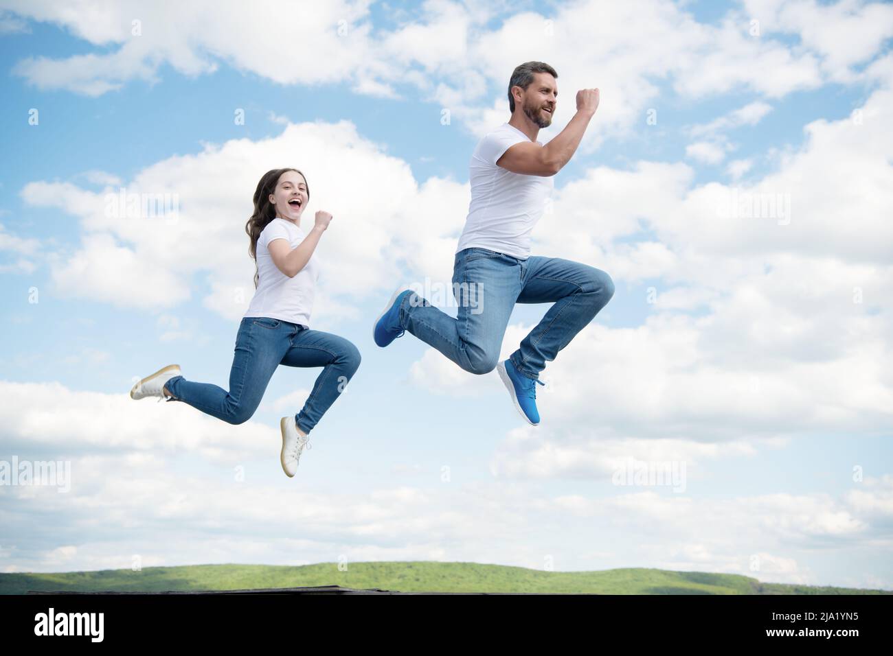 Happy teen kid hurry hi-res stock photography and images - Alamy