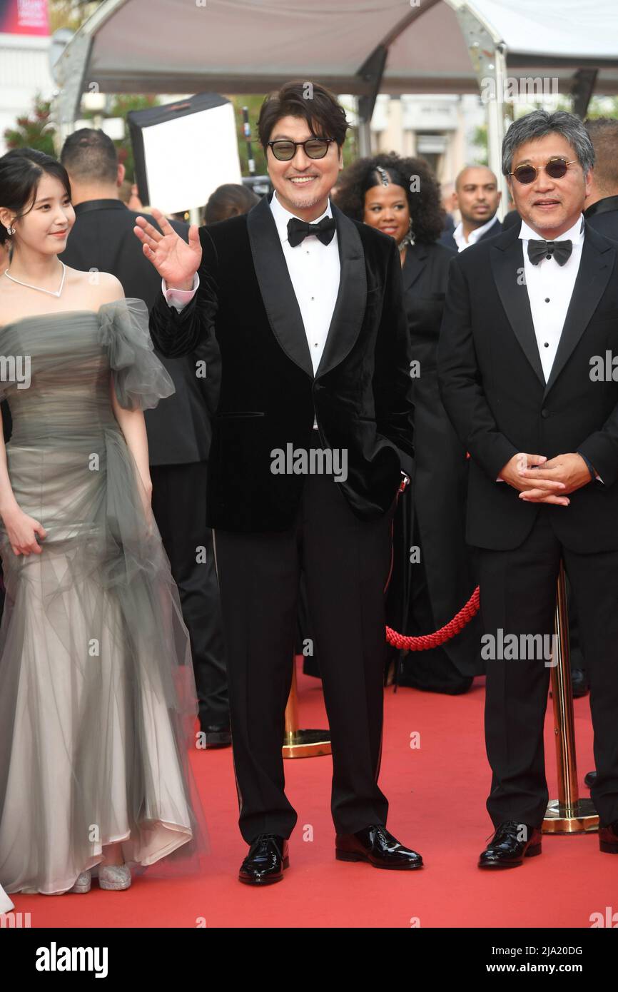 Choi Hee-jin , Song Kang-ho , Hirokazu Koreeda 75th Cannes Film Festival Red Carpet of the movie ...