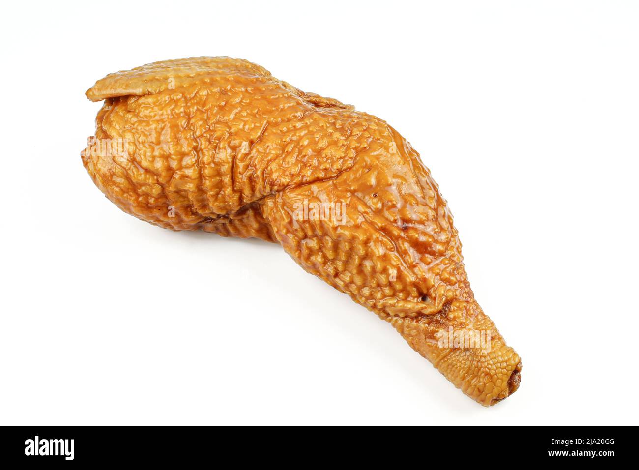 Cooked and smoked chicken leg. Chicken bird thigh isolated on white ...