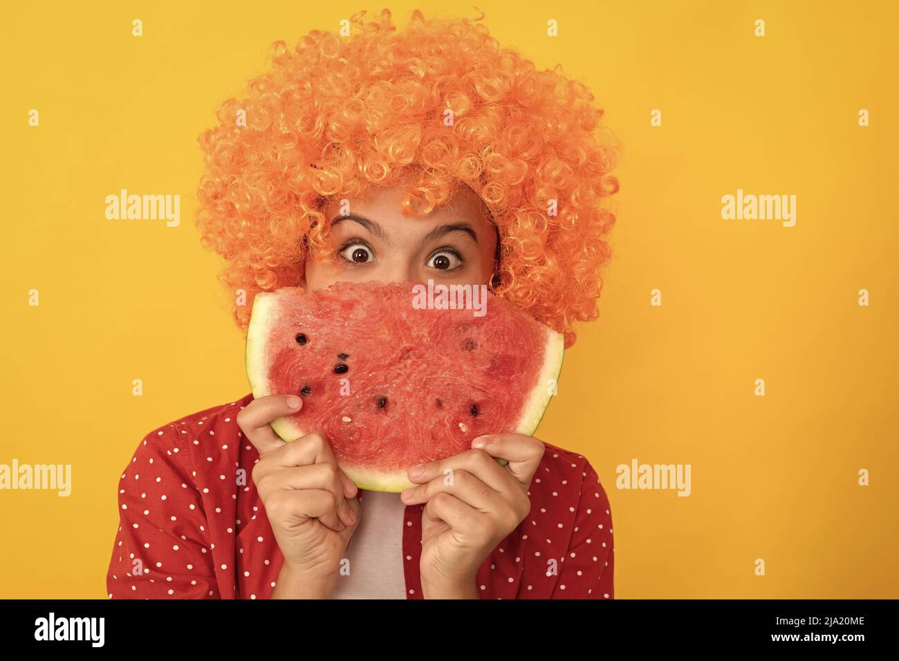 yummy juicy watermelon. kid with fruit. healthy food. fructose healthy ...