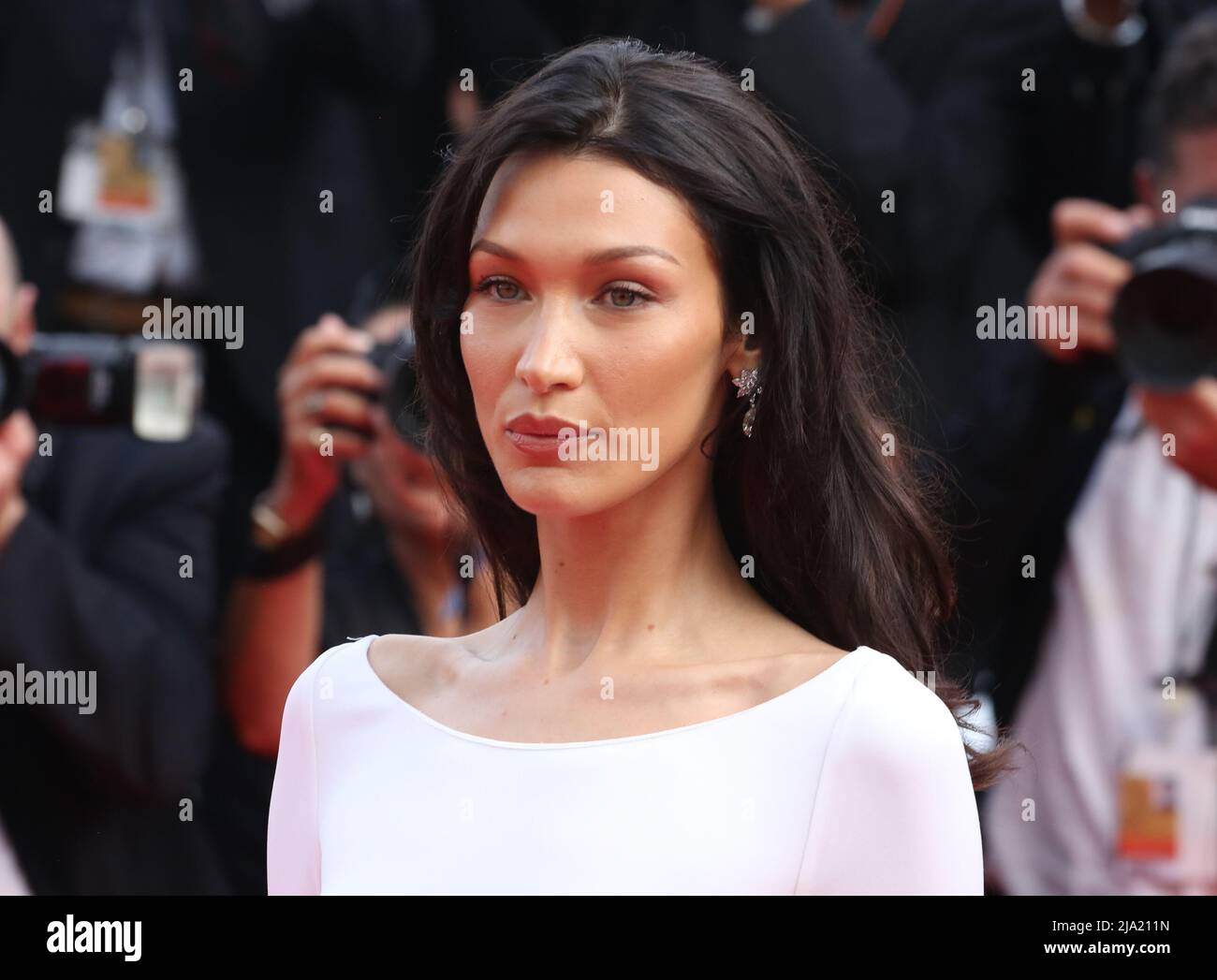 Cannes, France. 26th May, 2022. Bella Hadid arriving on the red carpet ...