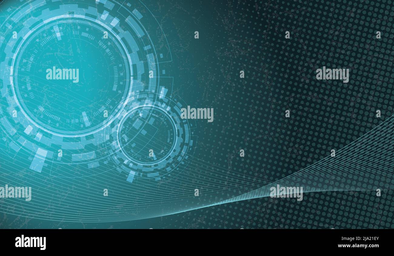 Technological digital abstract modern gear interface background Stock ...