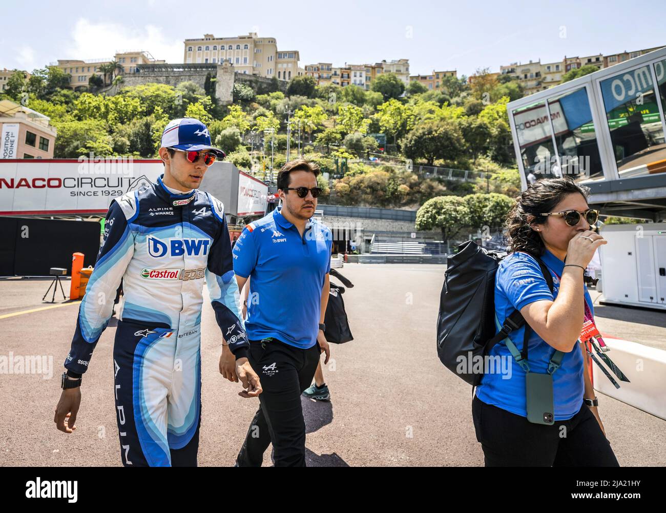 MONTE-CARLO - Esteban Ocon (Alpine) walks into the pit lane on the ...