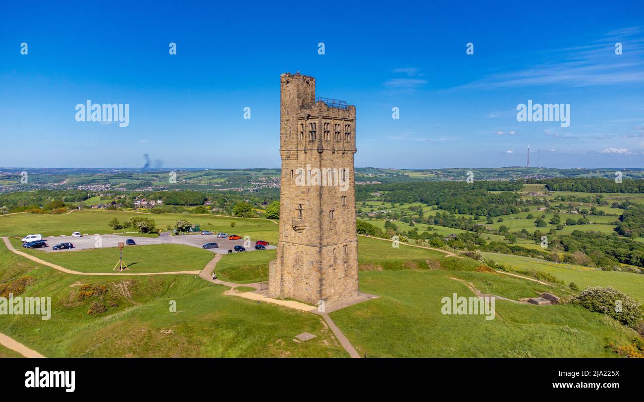 Aerial view of Victoria Tower, Castle Hill and the surrounding ...