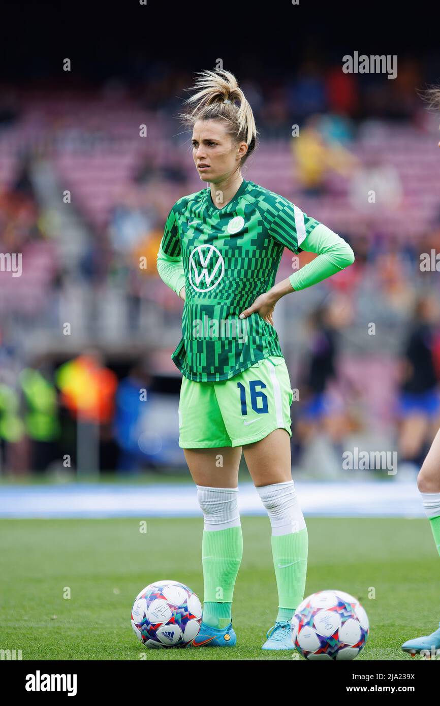 BARCELONA - APR 22: Sandra Starke warms up prior to the UEFA Women's ...