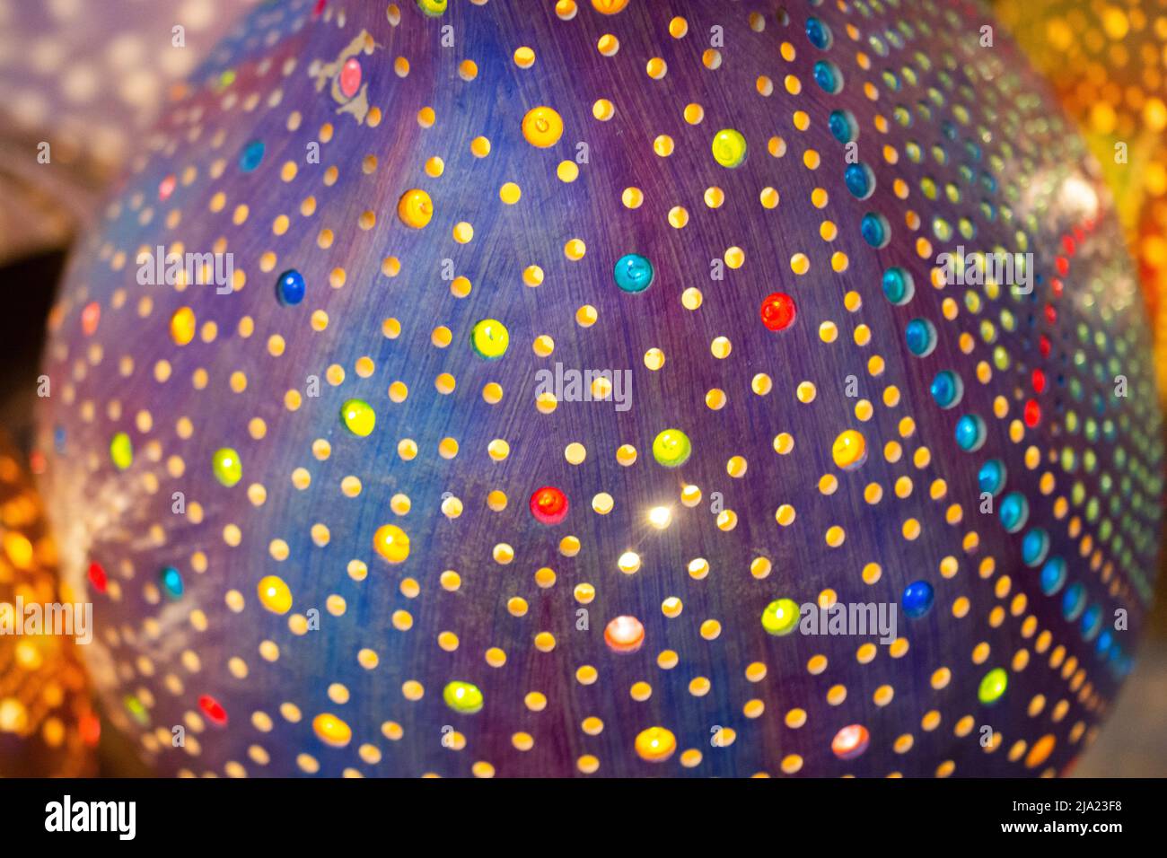 Decorative handmade calabash in the Turkish market with light Stock ...