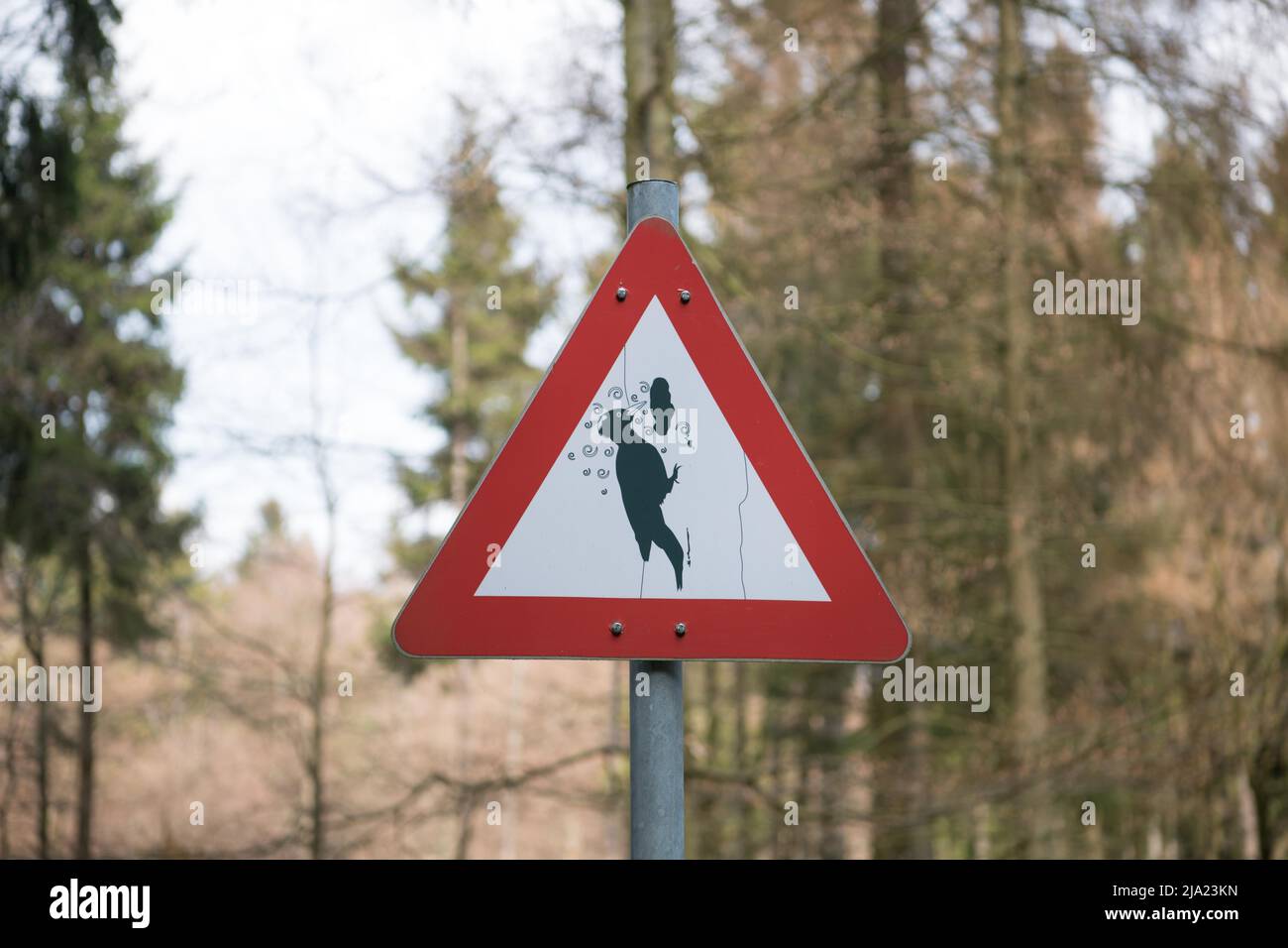 Inclusive and barrier-free nature trail Der Wilde Weg, Woodpeckers sign ...