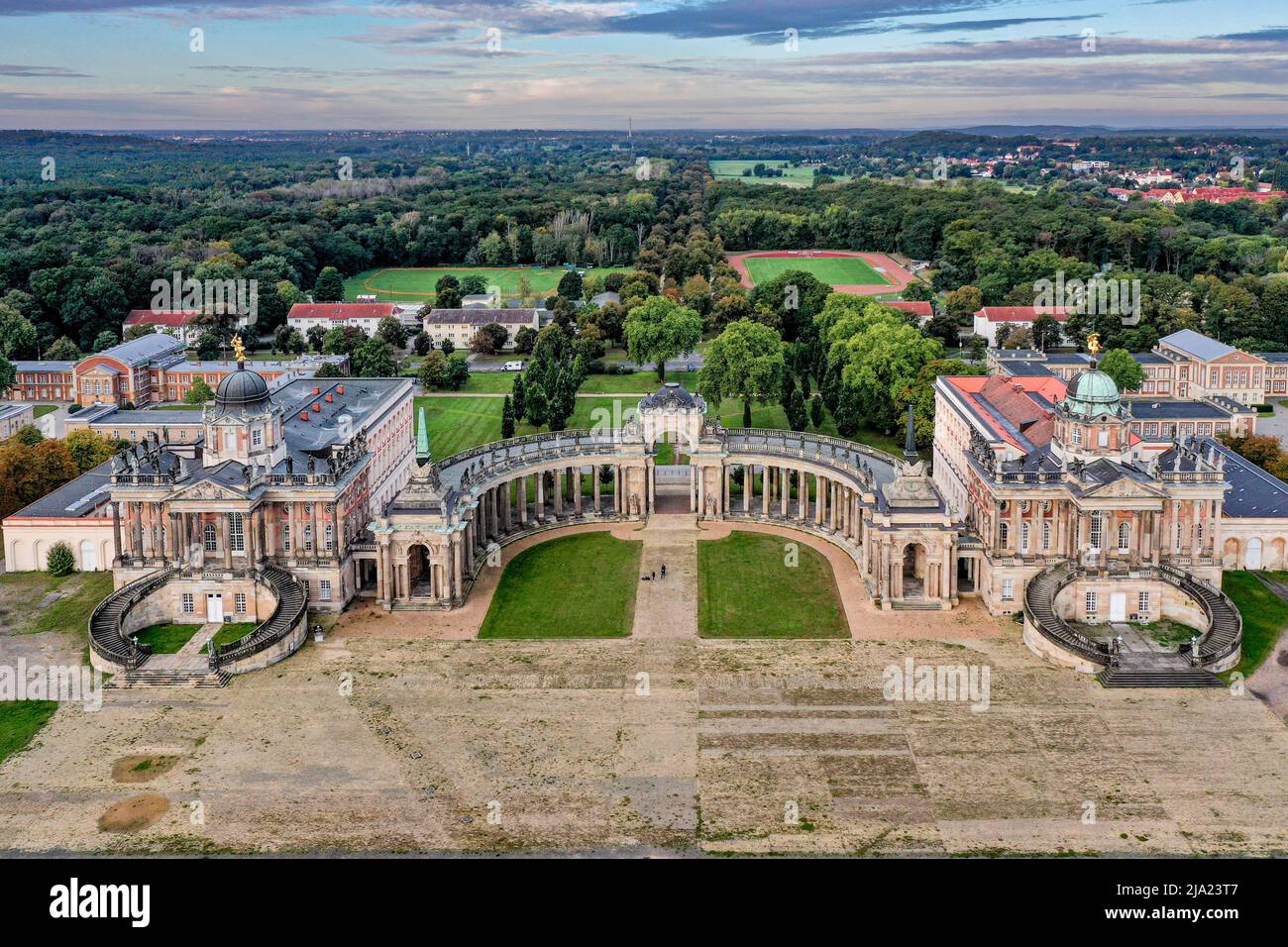 Drone shot, drone photo of the University of Potsdam, Palace Theatre at ...