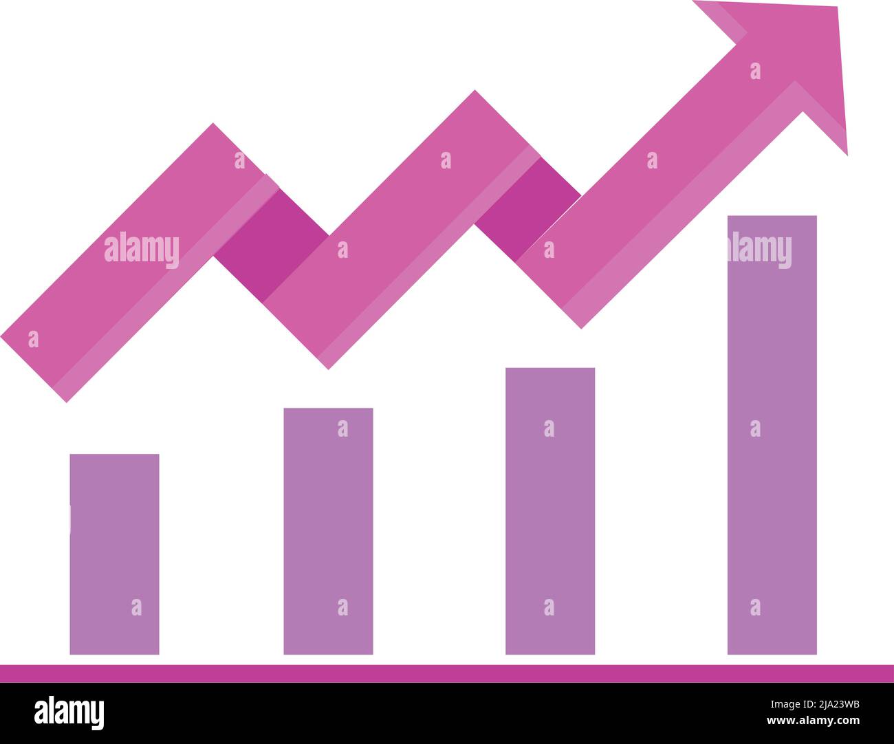 purple arrow and statistics bars Stock Vector Image & Art - Alamy