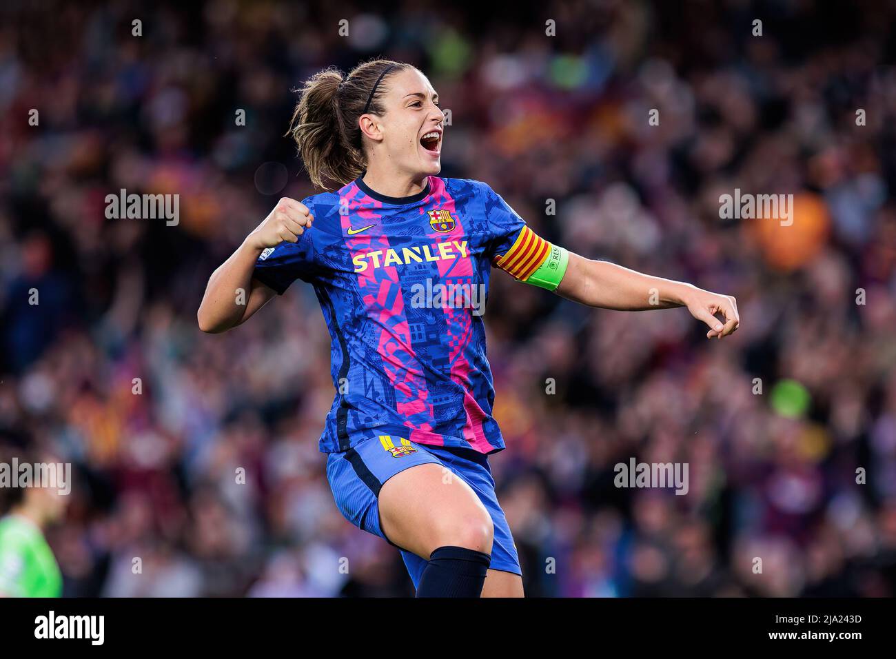BARCELONA - APR 22: Alexia Putellas celebrates after scoring a goal ...