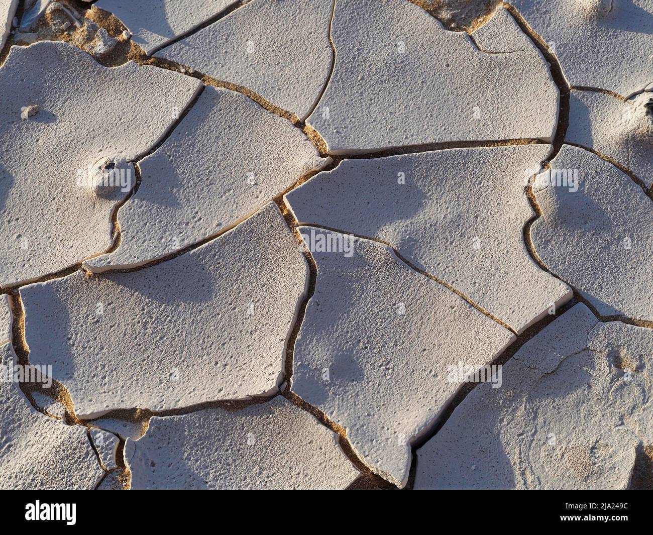 Macro, chalk dry pattern, White Desert, near Bahariya Oasis, Egypt ...