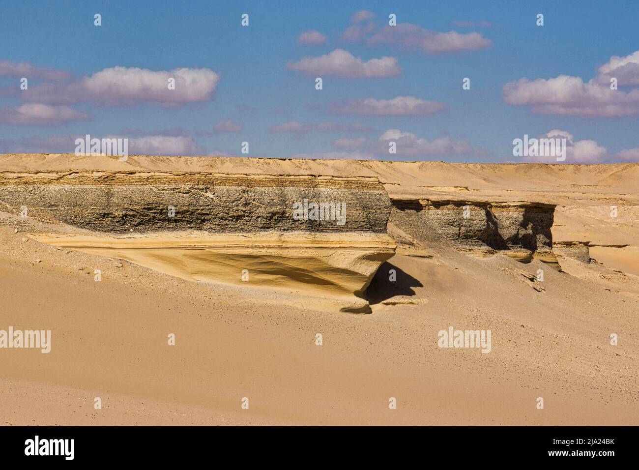 Fossil-bearing strata, Wadi Hitan, World Heritage Site, Fayum, Egypt ...