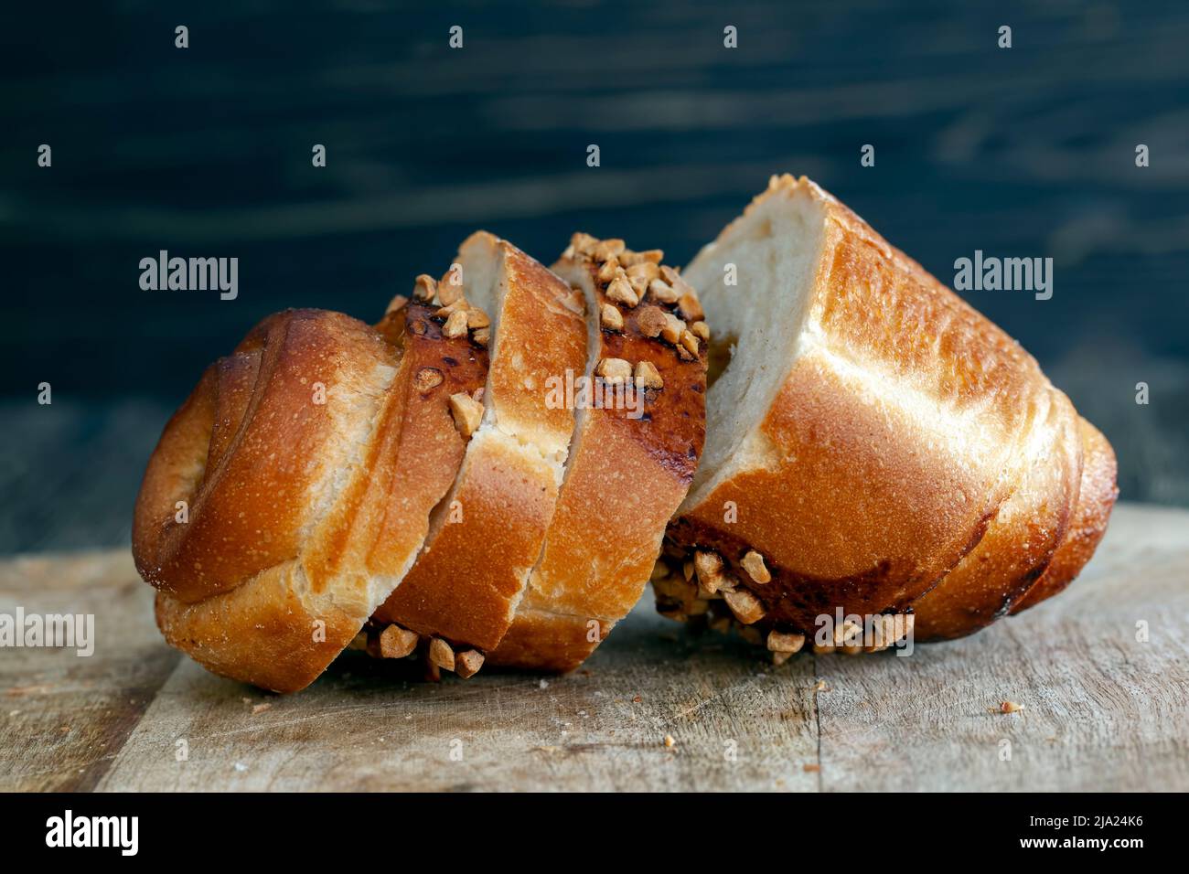 delicious crispy bun with peanuts , fresh wheat flour bun with roasted ...