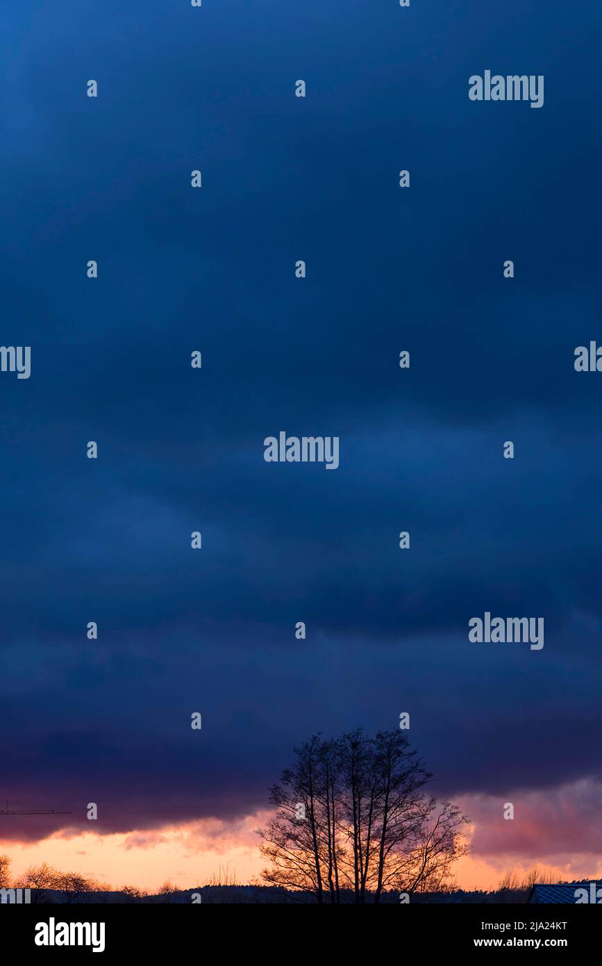 Evening sky with rain clouds (Nimbostratus), Bavaria, Germany Stock ...