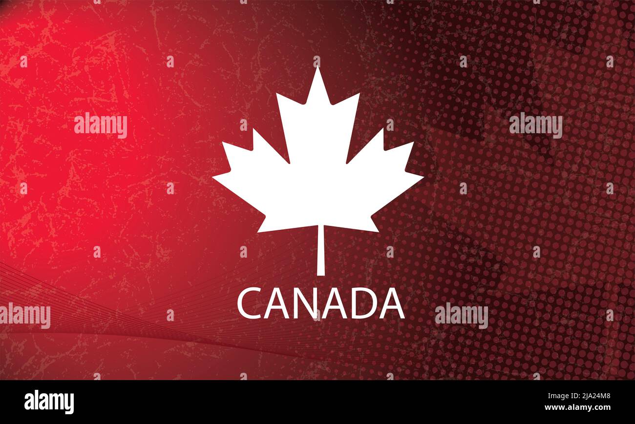 Canada country emblem on abstract red background with texture Stock ...